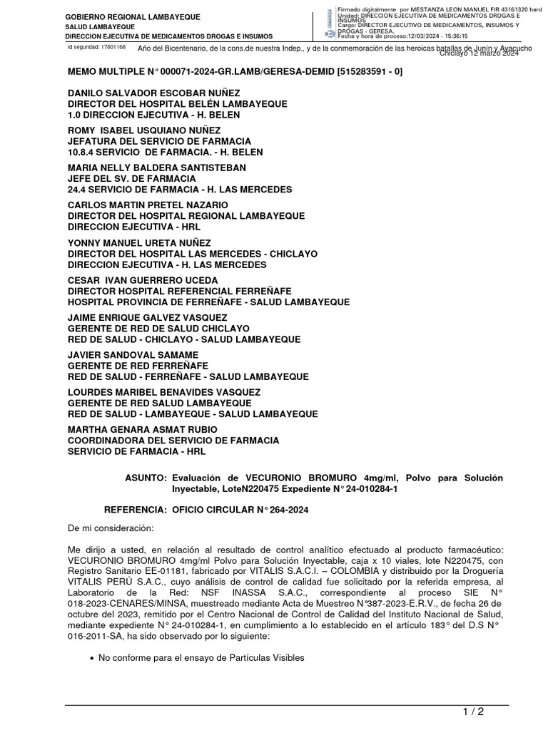 VECURONIO BROMURO - PARA CONOCIMIENTO | PDF | Ciencias farmacéuticas ...