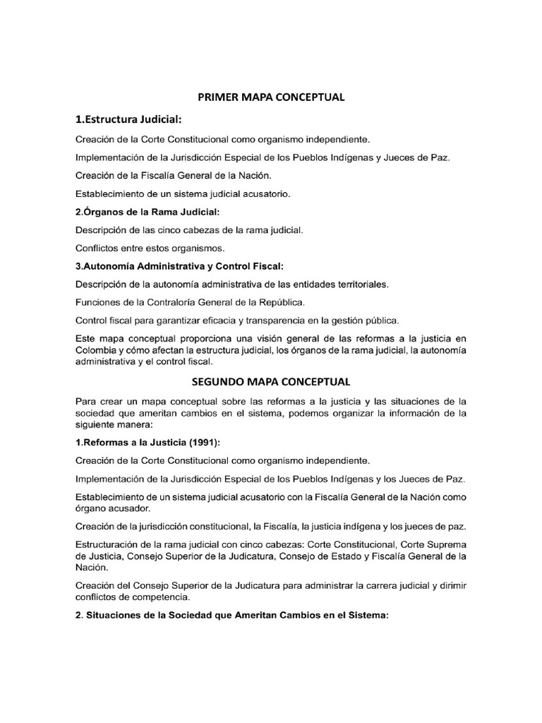 11° - Reformas A La Justicia - Primer Mapa Conceptual | PDF