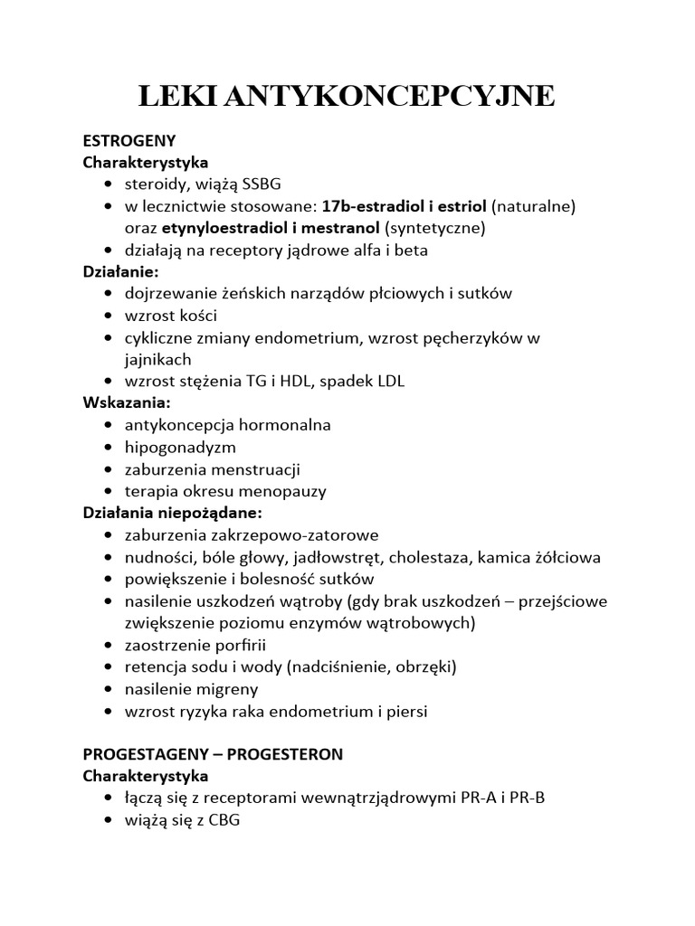Leki Antykoncepcyjne | PDF