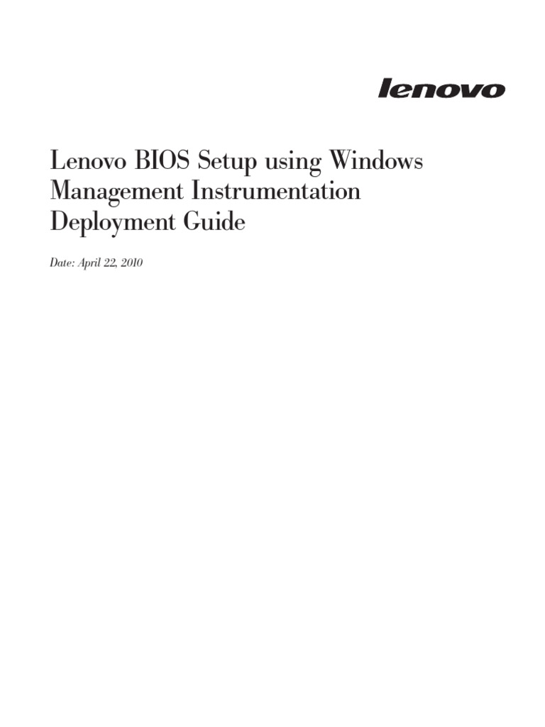 Lenovo BIOS Setup Using Windows Management Instrumentation Deployment ... Lenovo BIOS Setup Using Windows Management Instrumentation Deployment ...