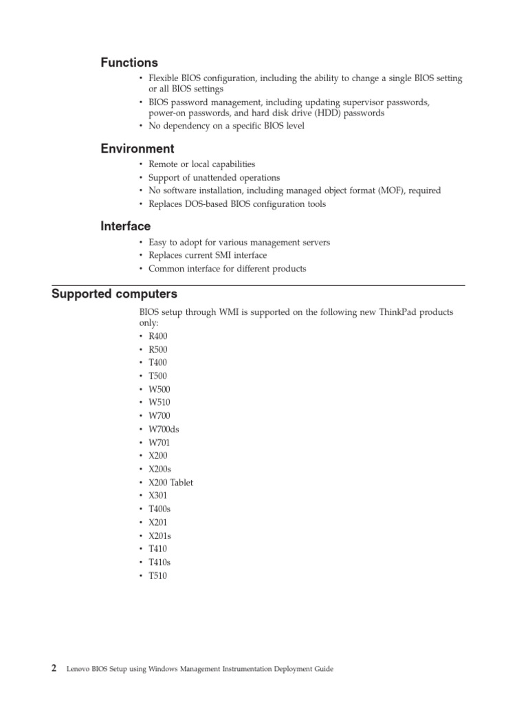 Lenovo BIOS Setup Using Windows Management Instrumentation Deployment ...