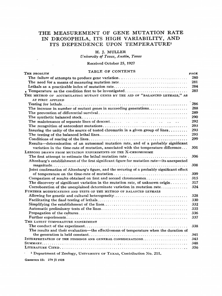 The Measurement of Gene Mutation Rate | Download Free PDF | Mutation ...