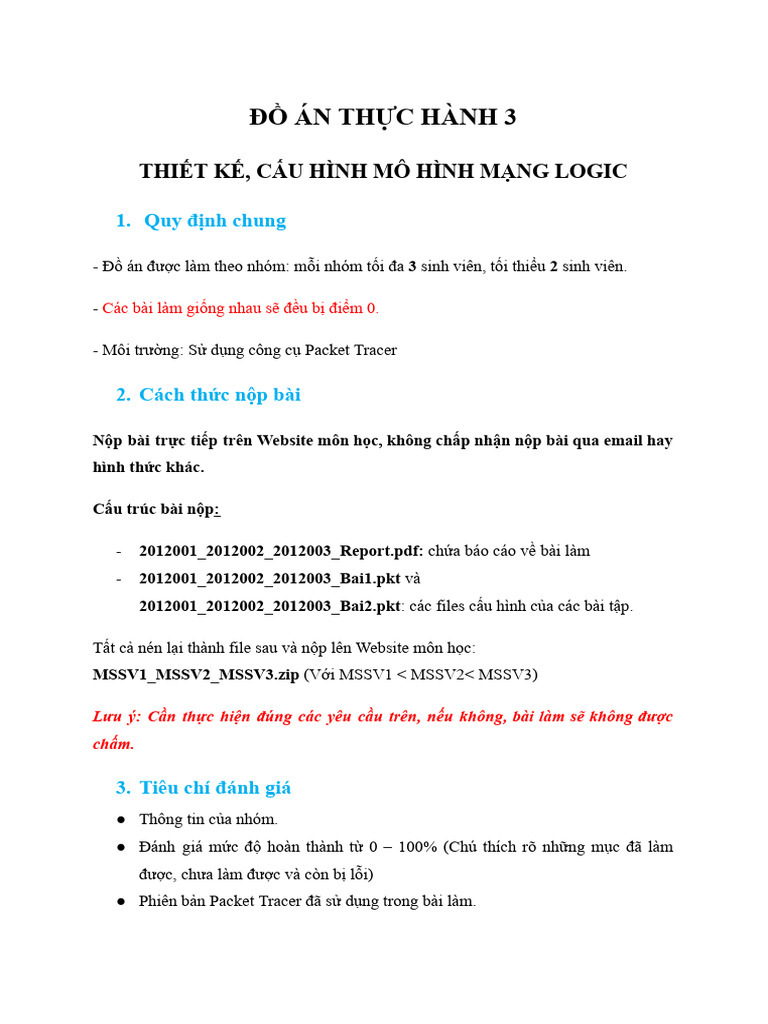 MMT-DA3-PacketTracer-HK1-2023 | PDF