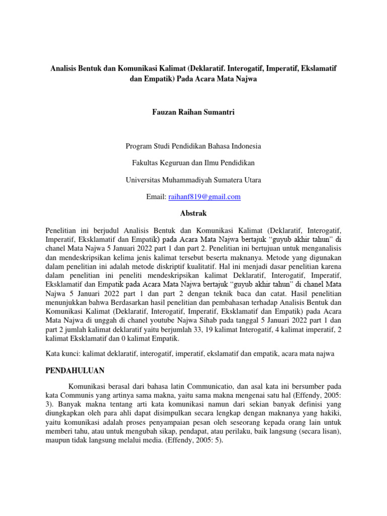 Tugas Individu Pragmatik (Fauzan Raihan Sumantri) 1802040007 | PDF