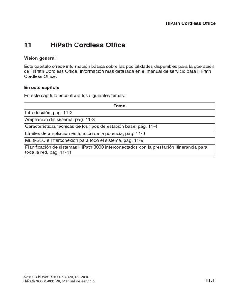 Manual de Servicio HiPath Cordless Office | PDF | Inalámbrico | Itinerancia