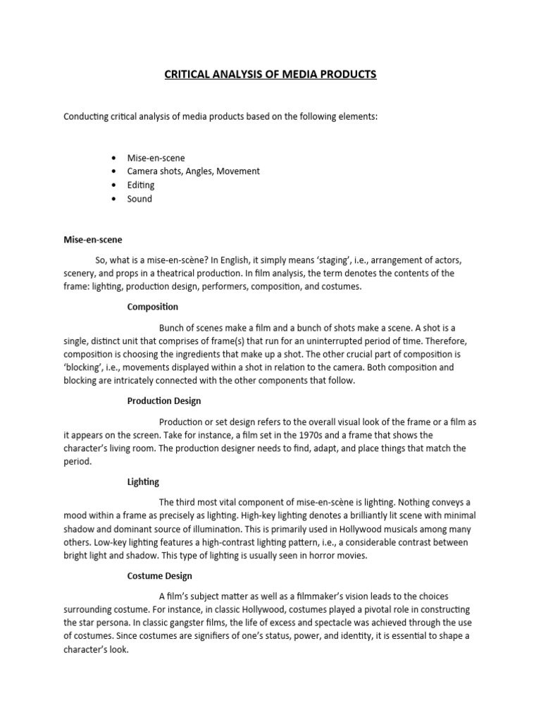 Media Analysis | PDF