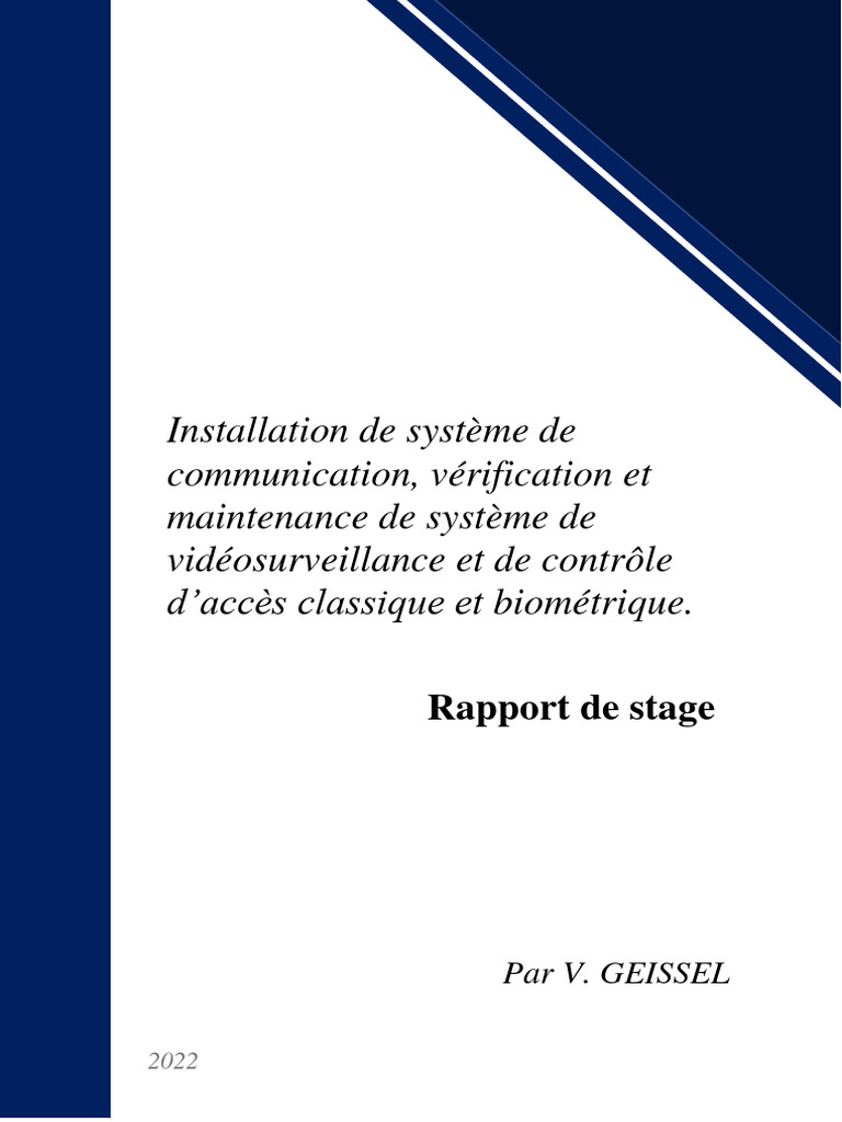 Rapport de stage : Installation réseau et sécurité | PDF | Fibre ...