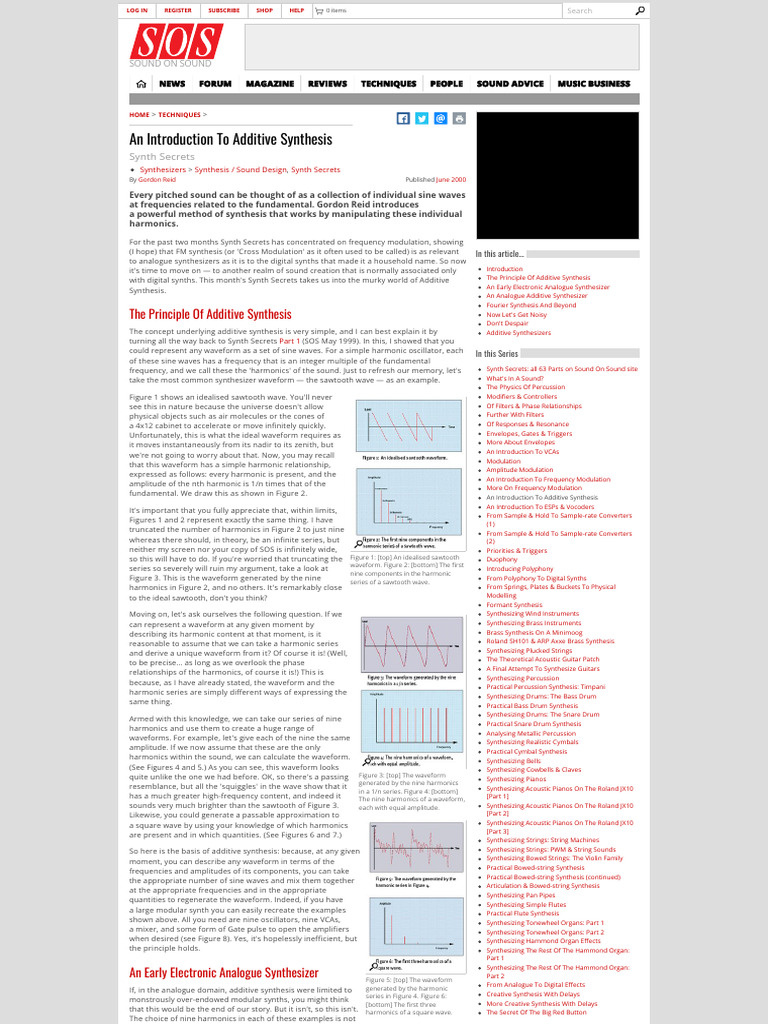 Introduction To Additive Synthesis | PDF
