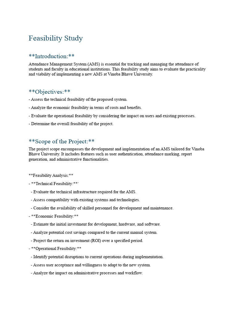 Feasibility Study: Introduction | Download Free PDF | Feasibility Study ...