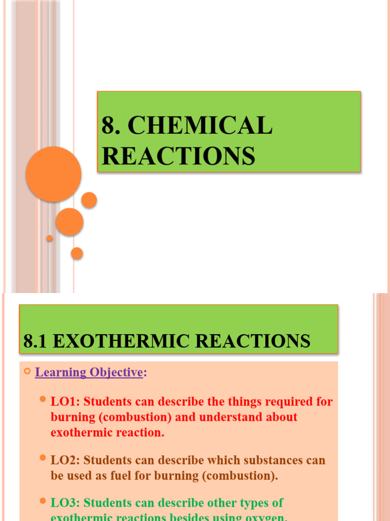 Chapter 8 - Chemical Reactions | PDF | Combustion | Chemical Reactions