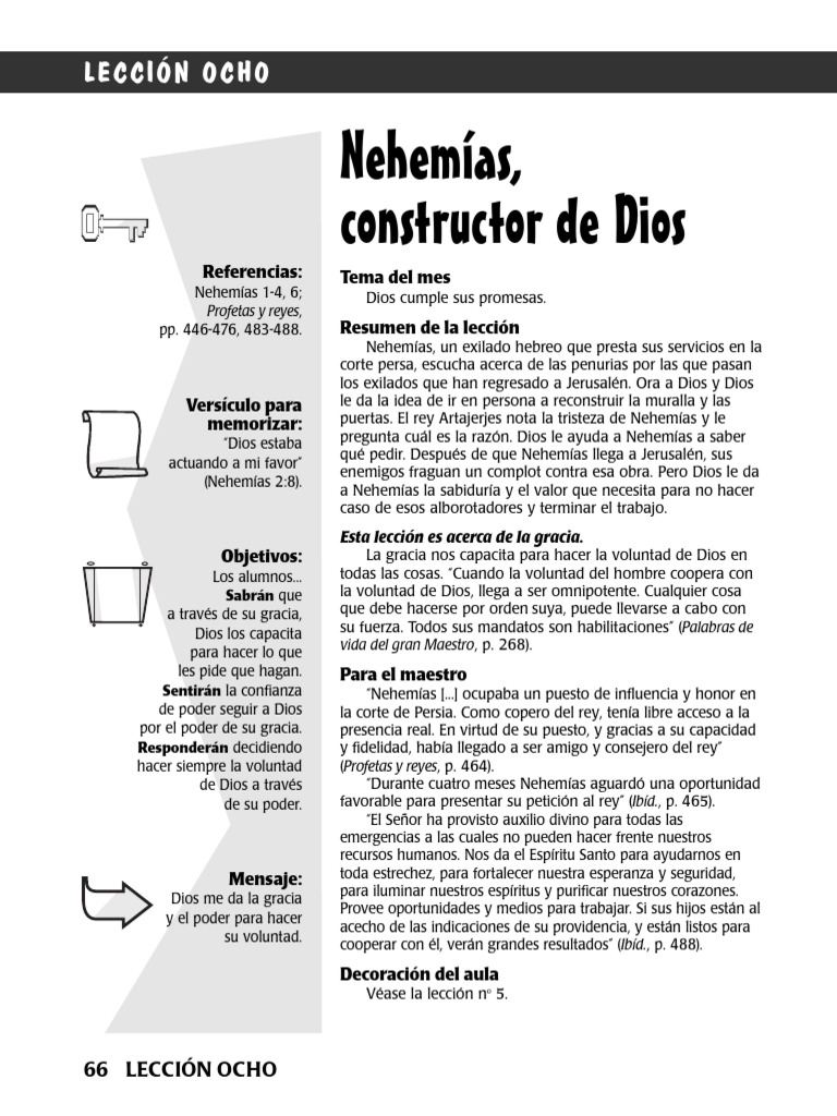 Nehemías, Constructor de Dios: Lecciónocho | PDF | Oración | Jerusalén