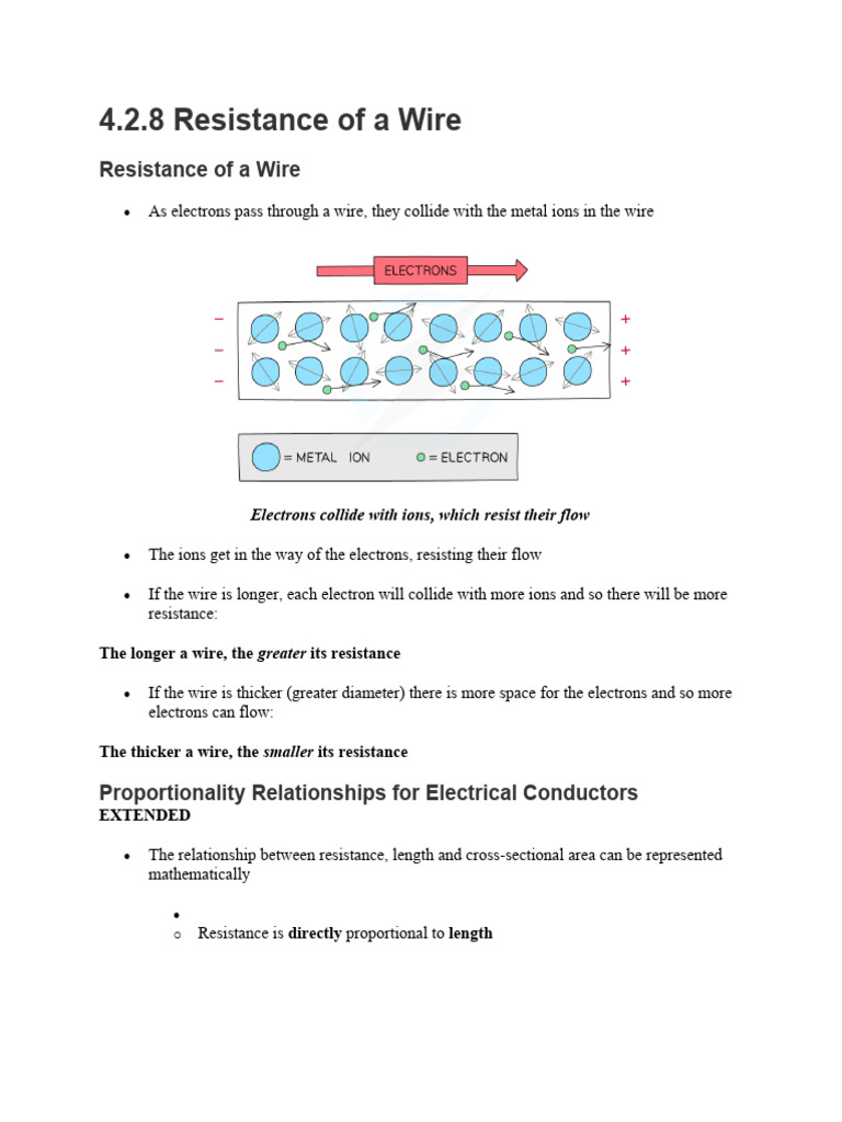 Wire Resistance: Length vs. Thickness | PDF