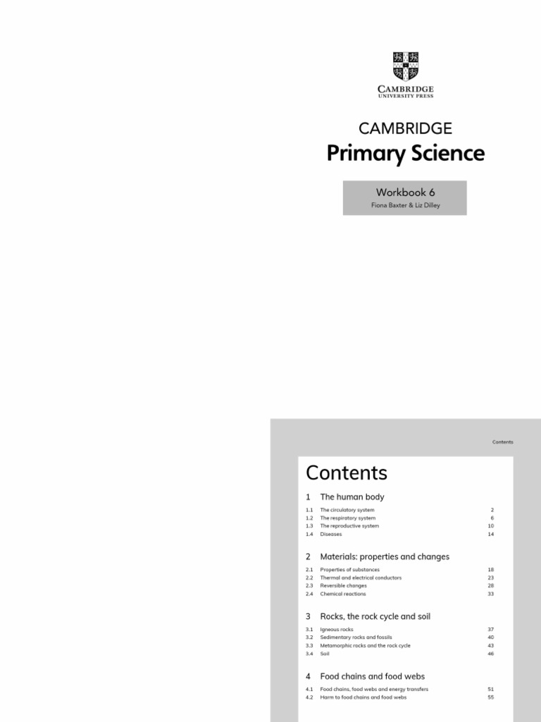 Cambridge Science Workbook Year 6 | PDF