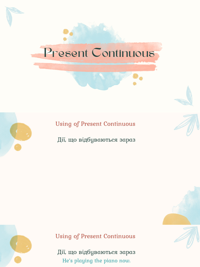 Present Continuous | PDF