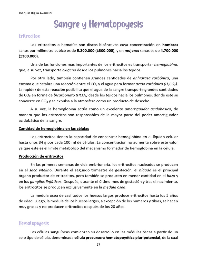 Sangre y Hematopoyesis | PDF | Coagulación | Hemostasia