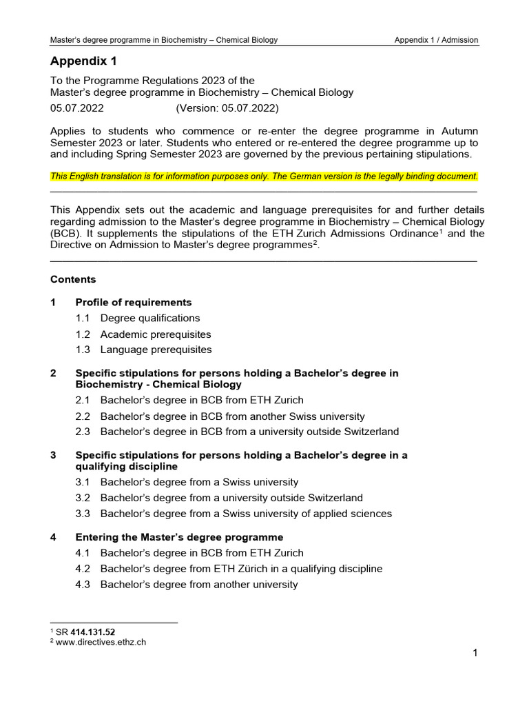 Admission Requirements for Biochemistry MSc | PDF | Academic Degree ...