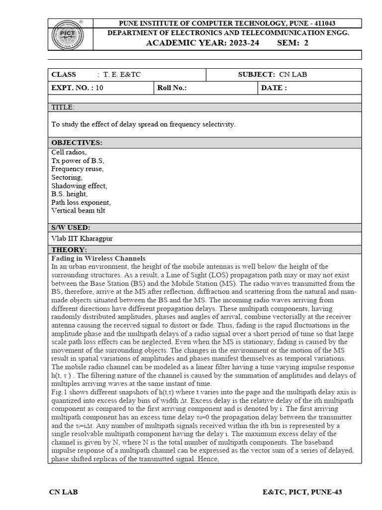 Vlab Last | PDF | Bandwidth (Signal Processing) | Broadcast Engineering