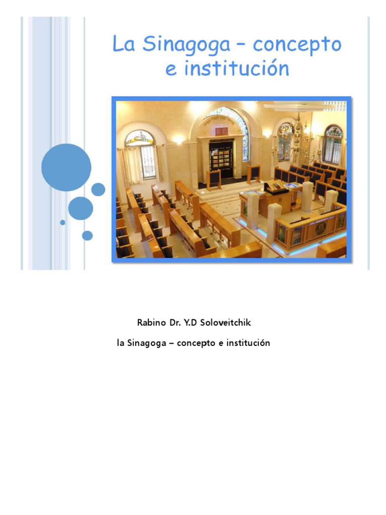 La Sinagoga-Concepto e Institucion | PDF | Oración | Moisés