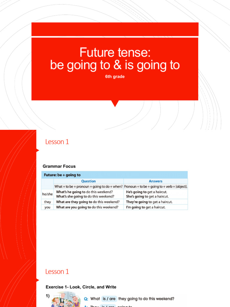 Future tense- be going to & is going to | PDF