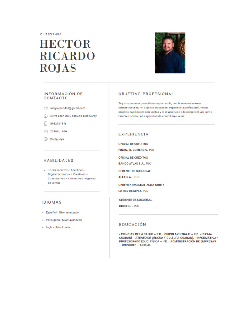 Curriculum Hector Rojas Actual 2023 | PDF