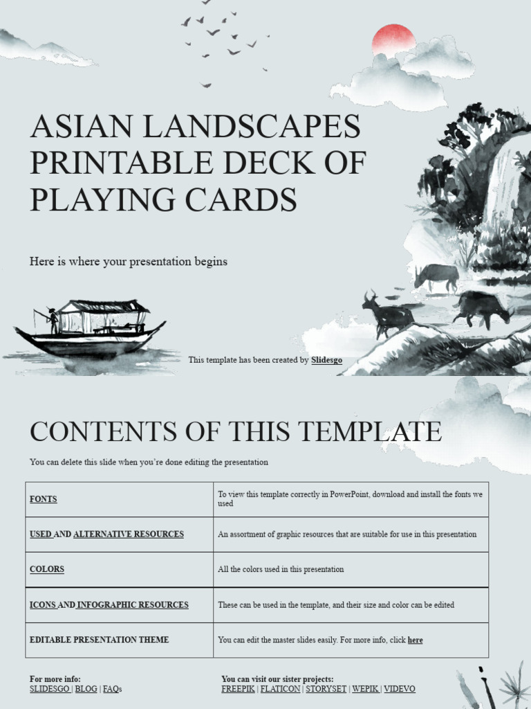 Bản Sao Của Asian Landscapes Printable Deck of Playing Cards by ...