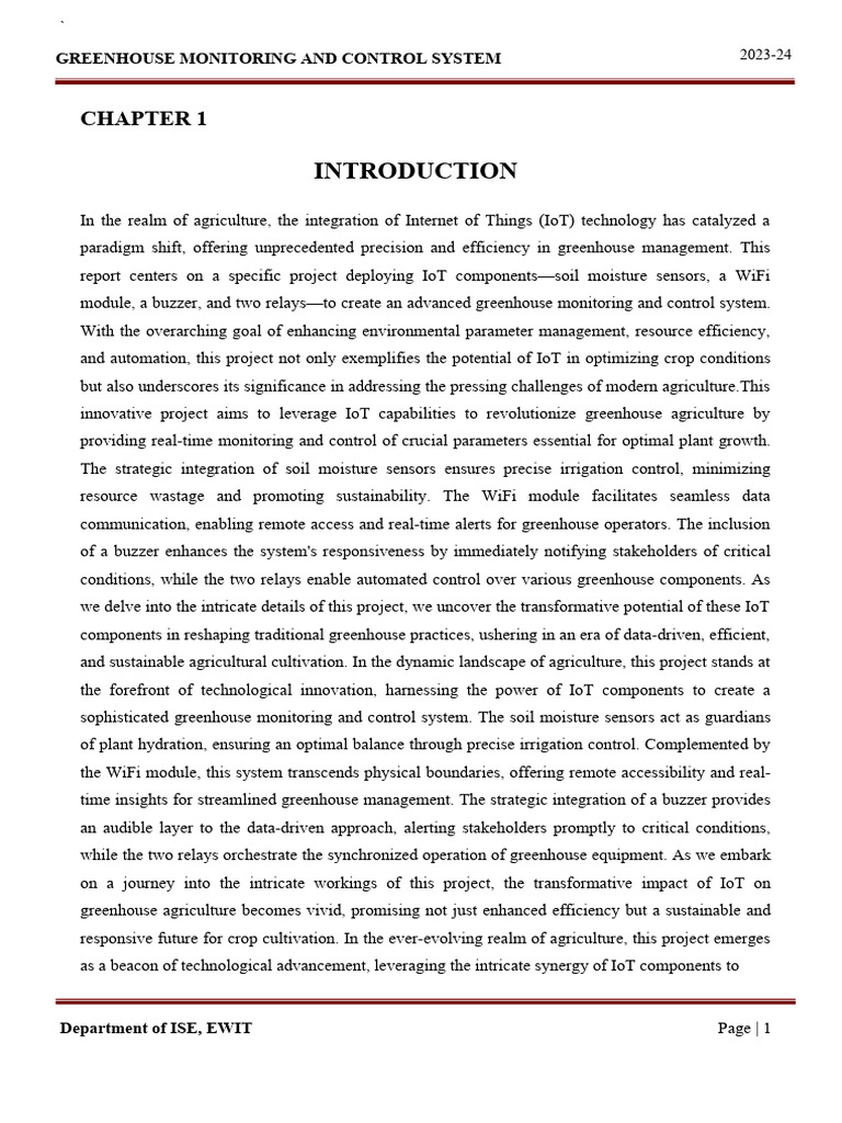 Abhishek TN Report 2 | PDF | Internet Of Things | Arduino