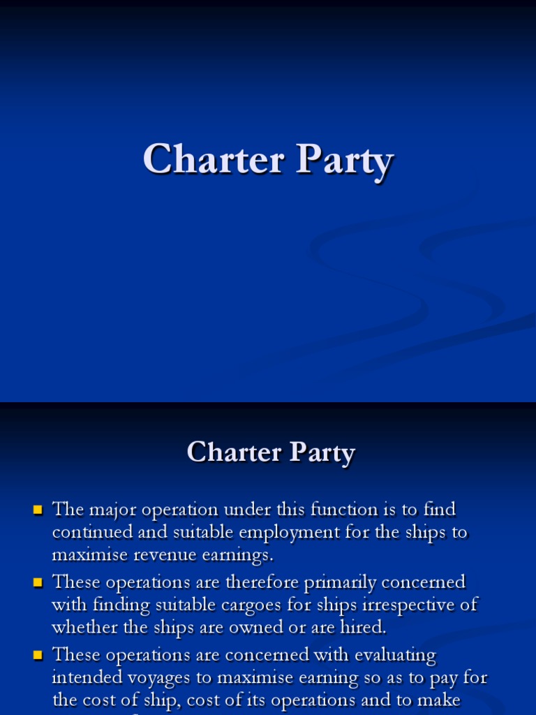 Charter Party | PDF | Bill Of Lading | Oil Tanker
