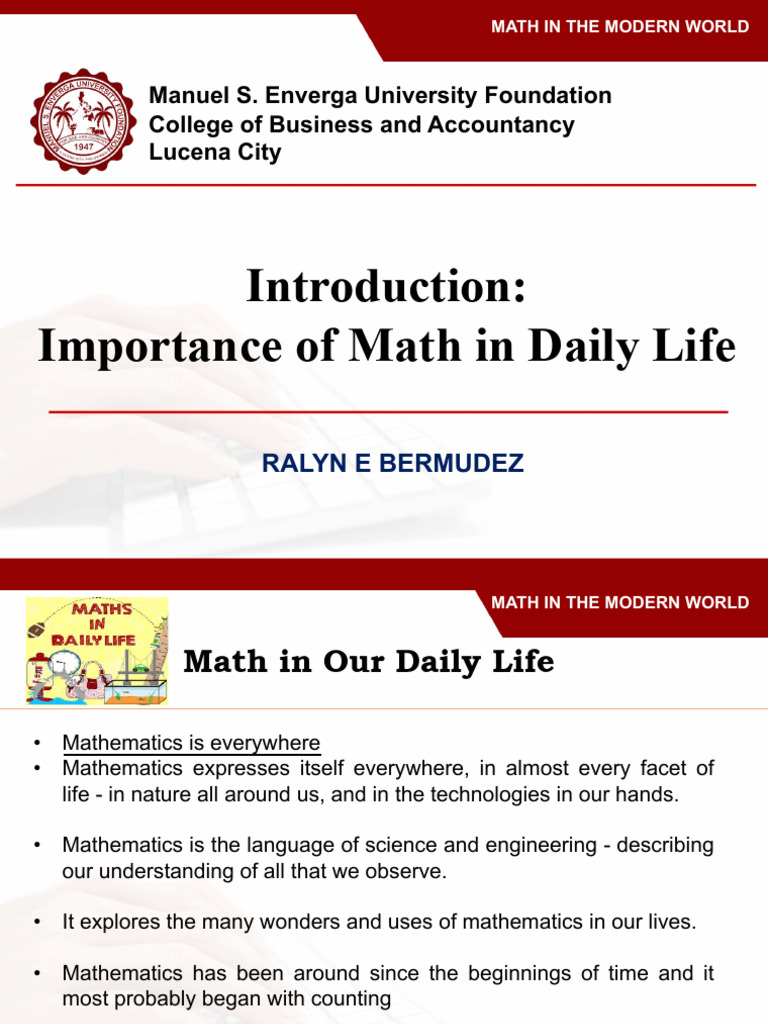 MAMW_100_1_Introduction-_Importance_of_Mathematics | PDF | Mathematics | Logic