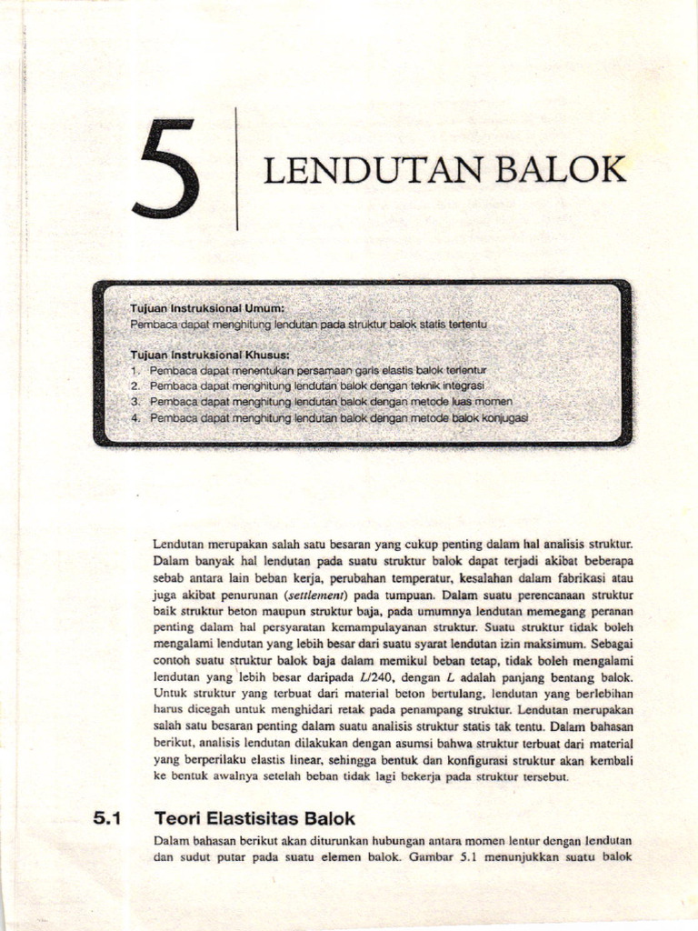 Analisis Lendutan Balok dalam Struktur | PDF