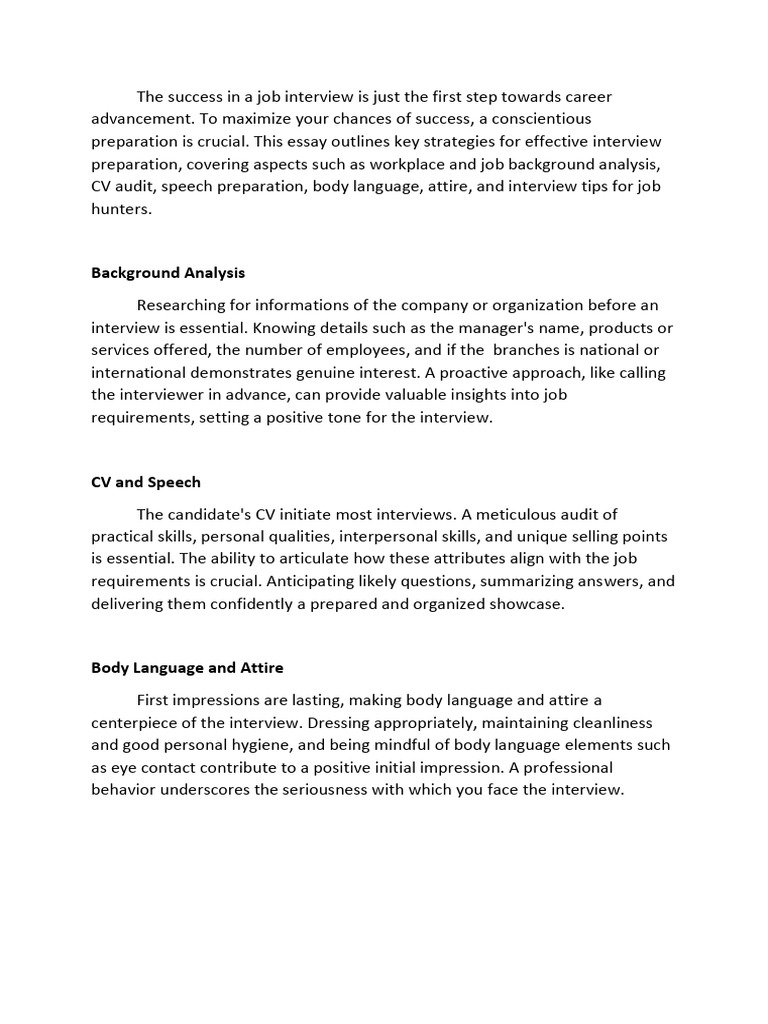 The Success in A Job Interview Is Just The First Step Towards Career ...