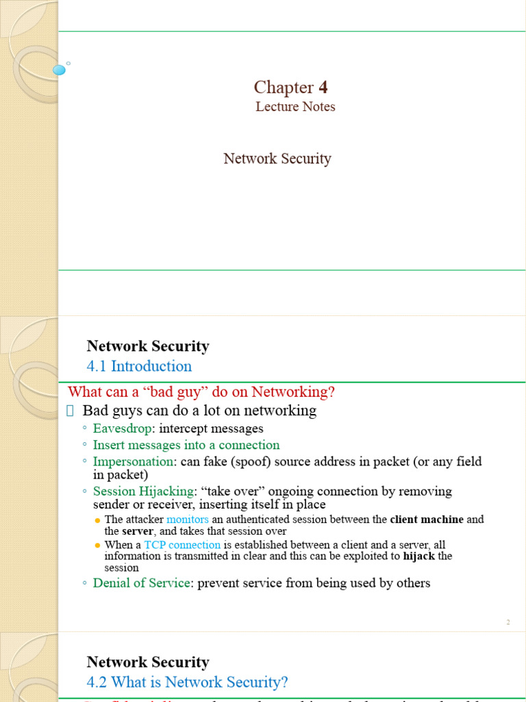 Chapter 4 Network Securty | PDF | Computer Network | Transport Layer Security