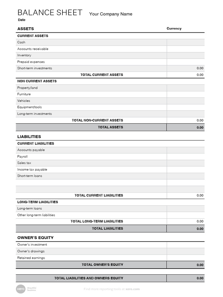 Balance Sheet Template | PDF