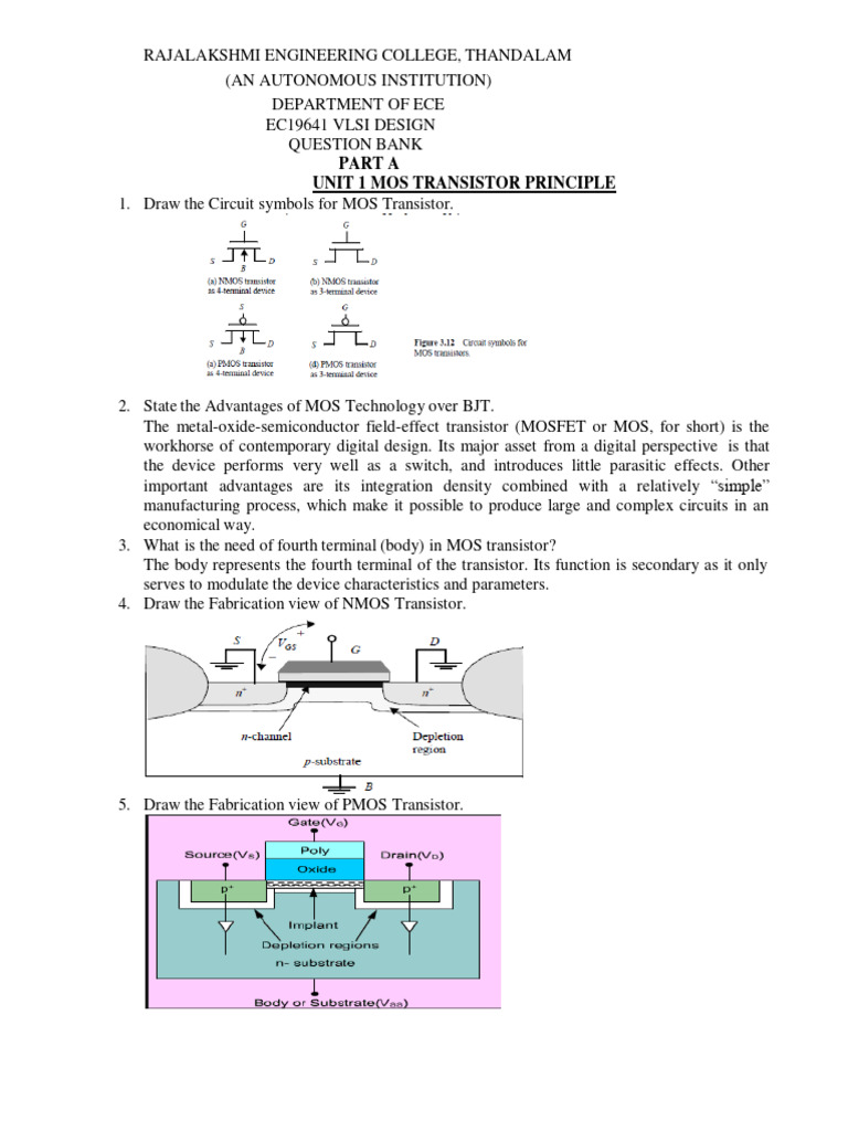 VLSI Design: MOS Transistor Overview | PDF | Mosfet | Cmos