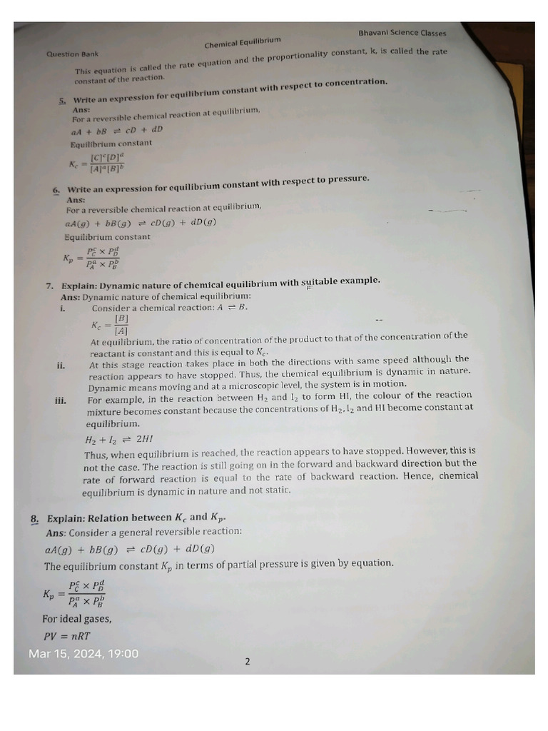 Chemical Equilibrium 2 | PDF