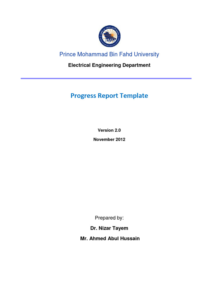 Progress Report Template - v2 | PDF | Computers
