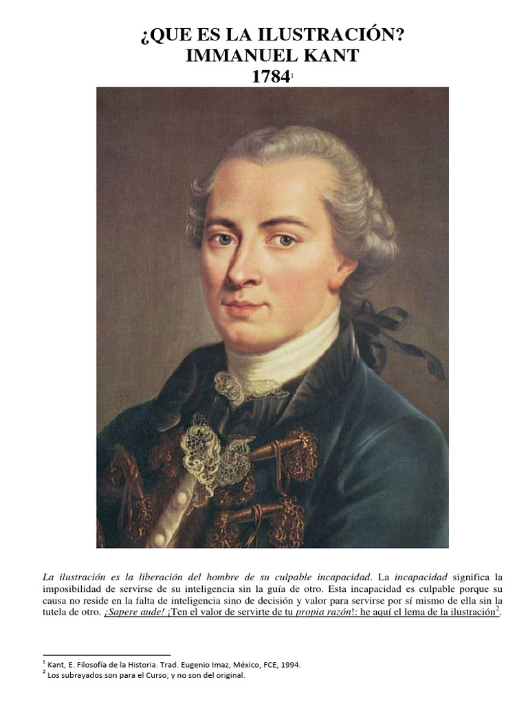 KANT - Qué Es La Ilustración | PDF | Era de iluminacion | Libertad