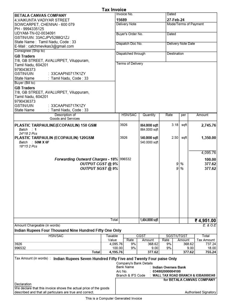 gb traders | PDF | Invoice | Government Finances