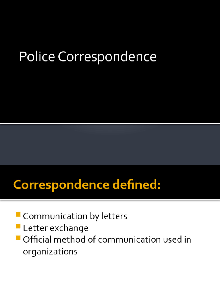 Police Correspondence | PDF