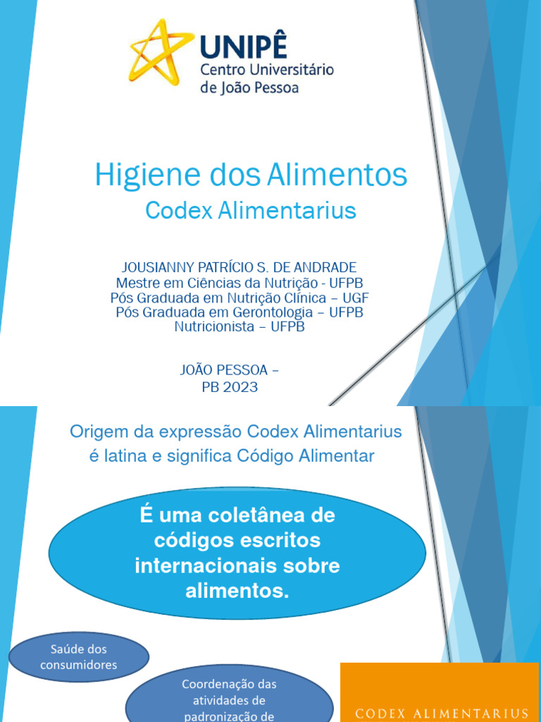 AULA 6 - Codex Alimentarius PDF | PDF | Análise de perigos e pontos ...
