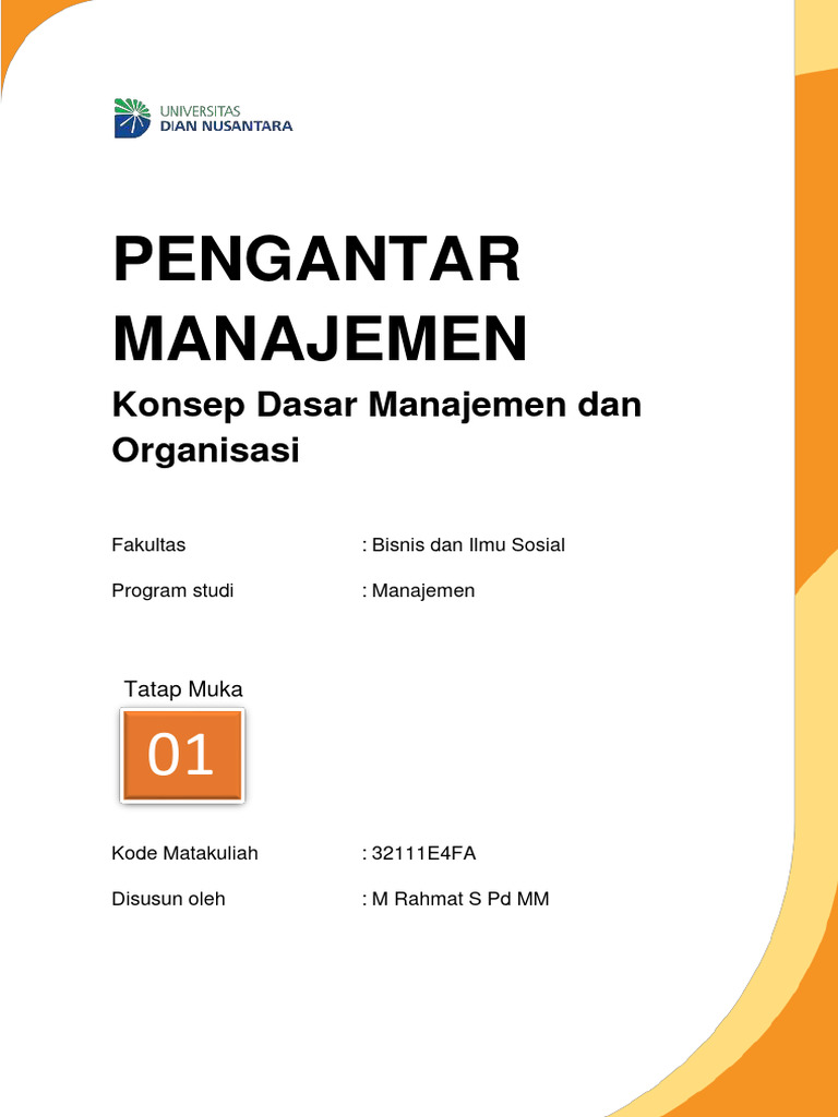 MODUL PM 01 - Konsep Dasar Manajemen | PDF