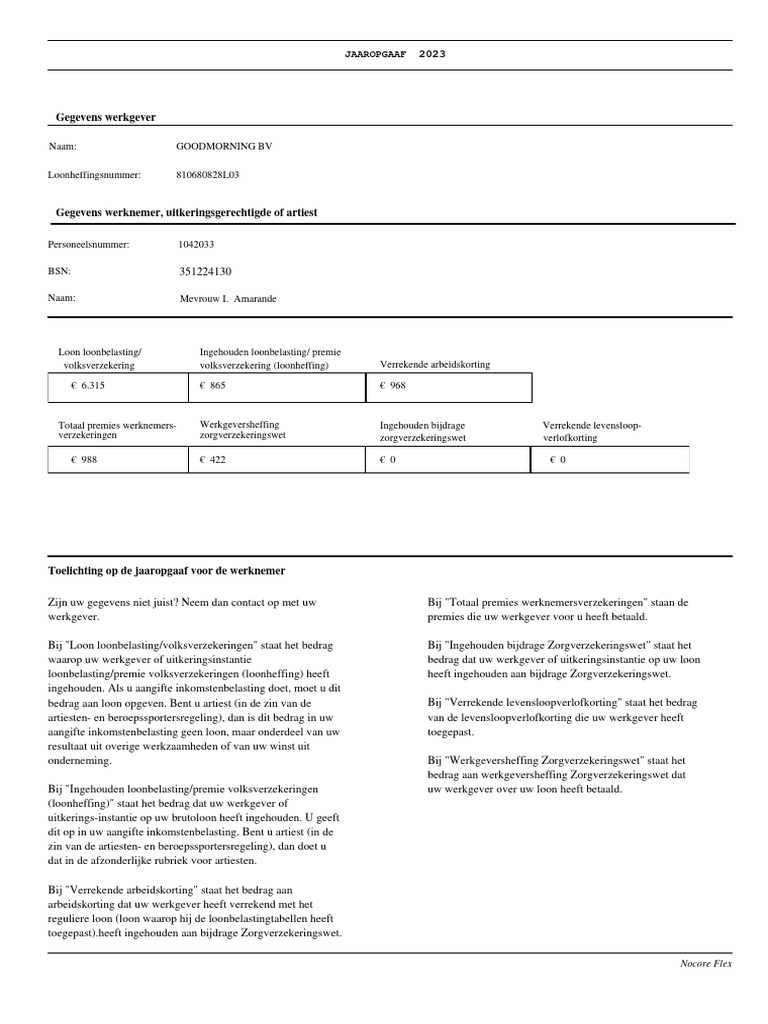 Jaaropgave 2023 | PDF