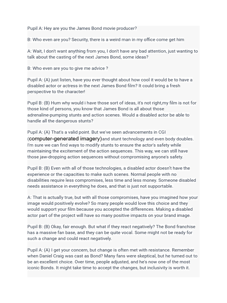 James Bond Dialogue - Google Docs | PDF