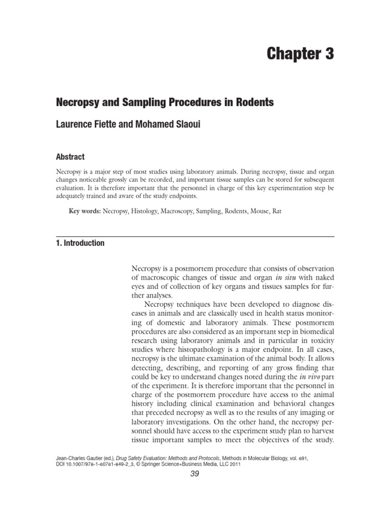 Necropsy Procedures for Rodent Studies | PDF | Gastrointestinal Tract ...
