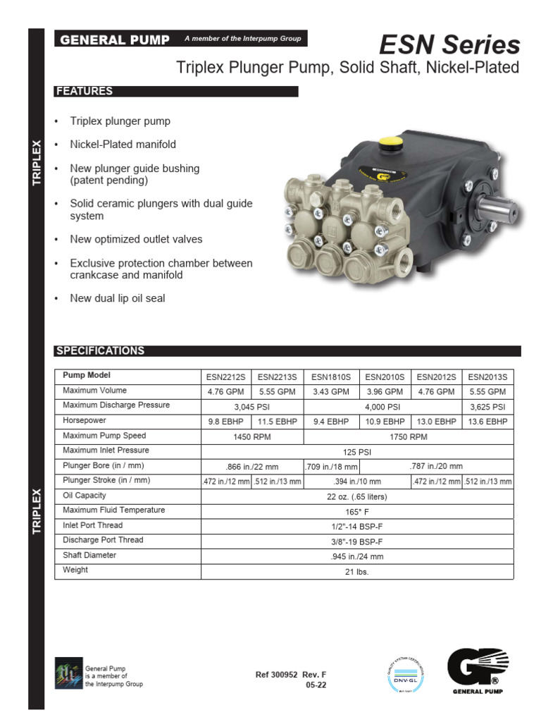 ESN2013S Pump | PDF | Pump | Machines