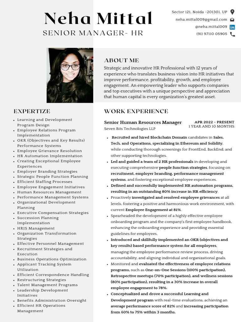 Neha Mittal CV | PDF | Human Resources | Human Resource Management