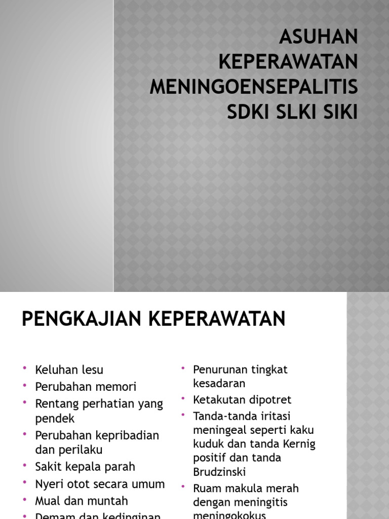Asuhan Keperawatan Meningoensepalitis Sdki Slki Siki | PDF ...
