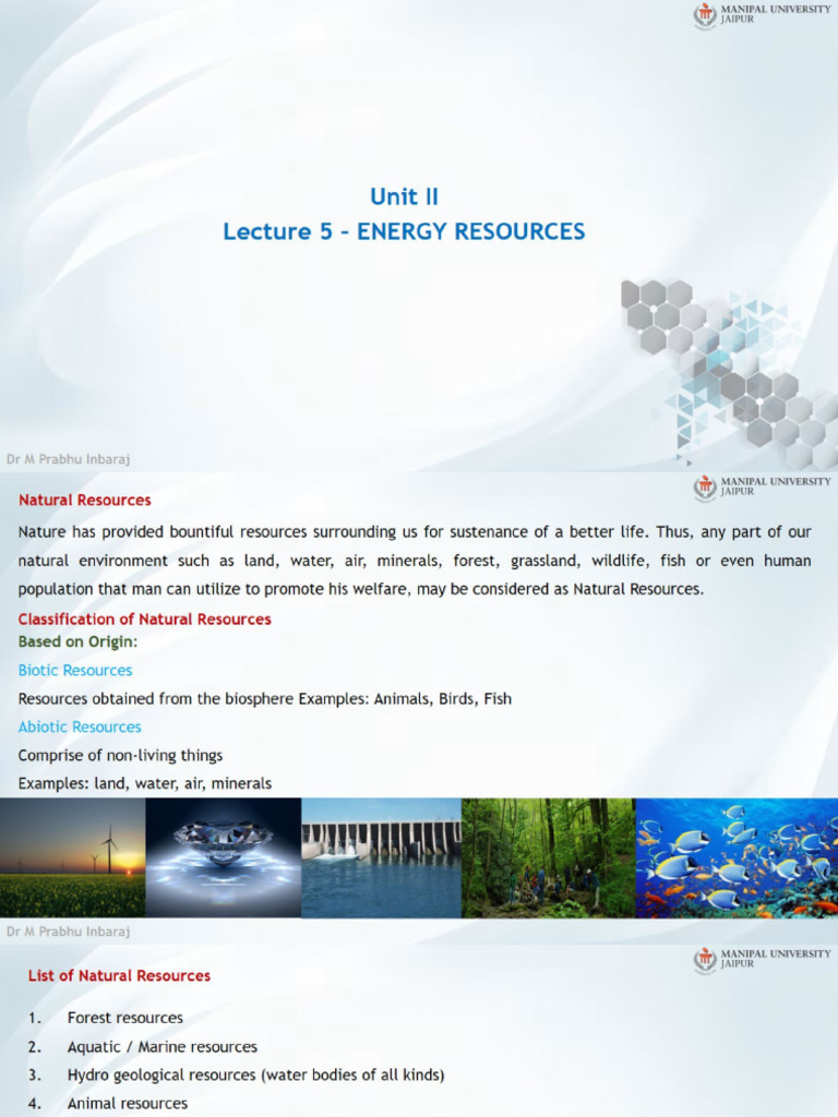 Lecture 6 - Energy Resources | PDF