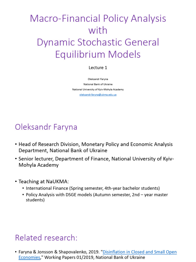 DSGE Lecture 5 - FES - 00005 | PDF | Macroeconomics | Inflation
