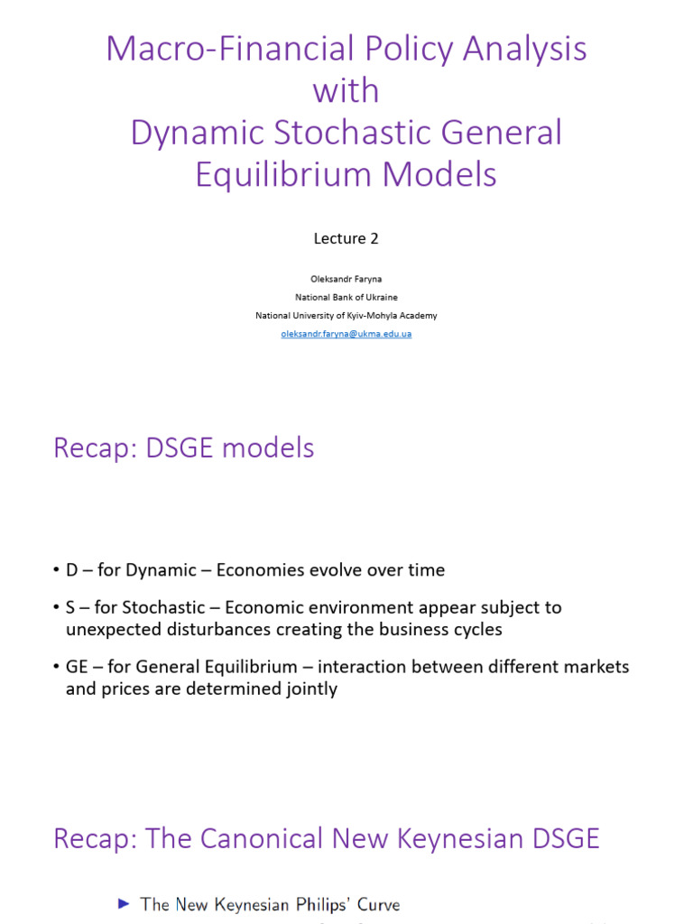 DSGE Lecture 6 - FES - 00006 | PDF | Mathematical Optimization | Economics