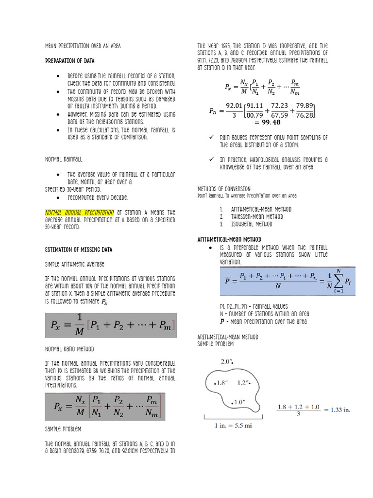 Mean Precipitation Over An Area - Double Mass Analysis | PDF ...